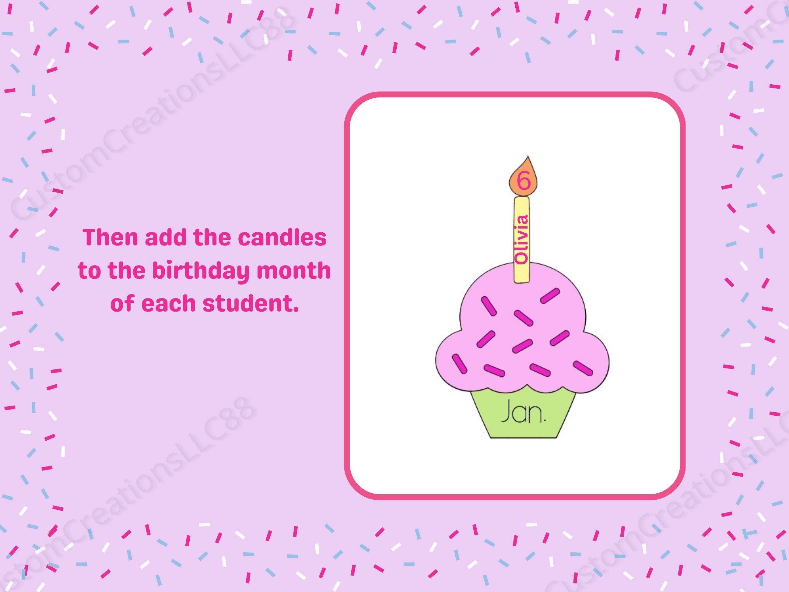 Happy Birthday Cupcake Bulletin Board Kit / Candle/ Back to School ...