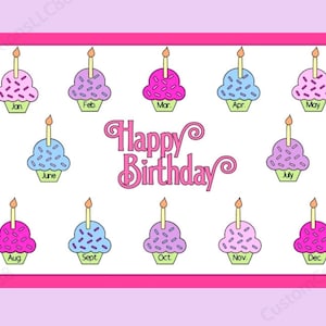 Happy Birthday Cupcake Bulletin Board Kit / Candle/ Back to School ...