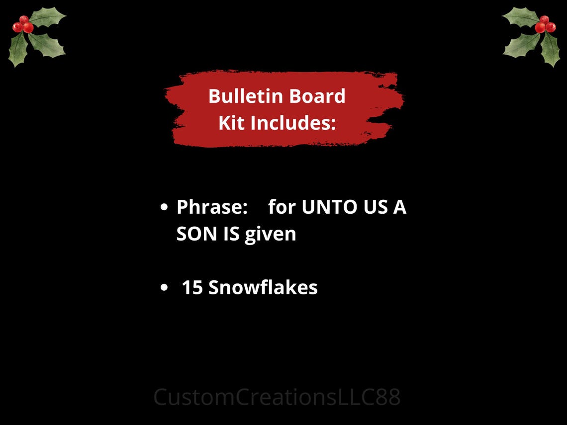 For Unto Us a Son is Given Bulletin Board Kit /forgiven/school Church ...