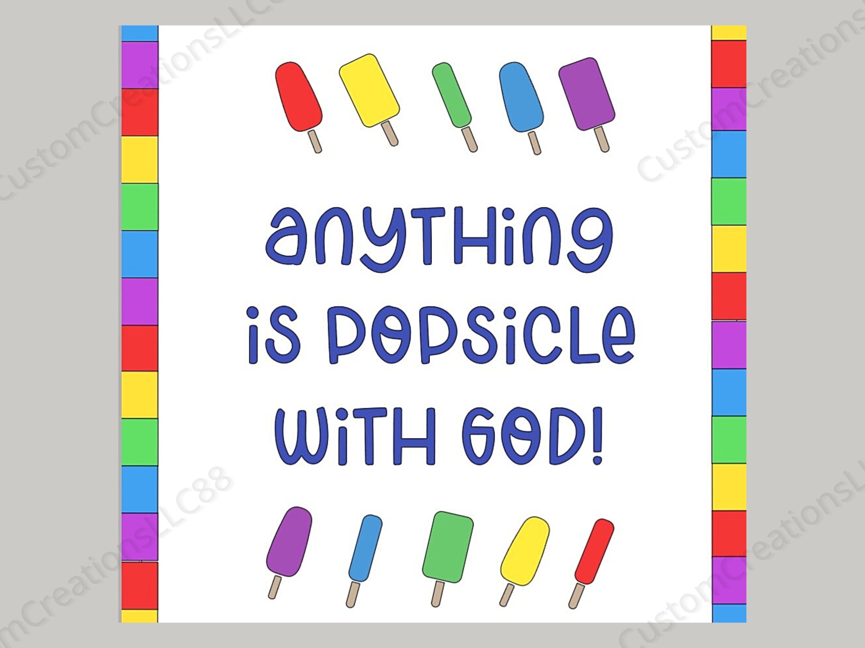 Bright Fun Summer Anything is Popsicle This Bunch Bulletin Board Kit ...