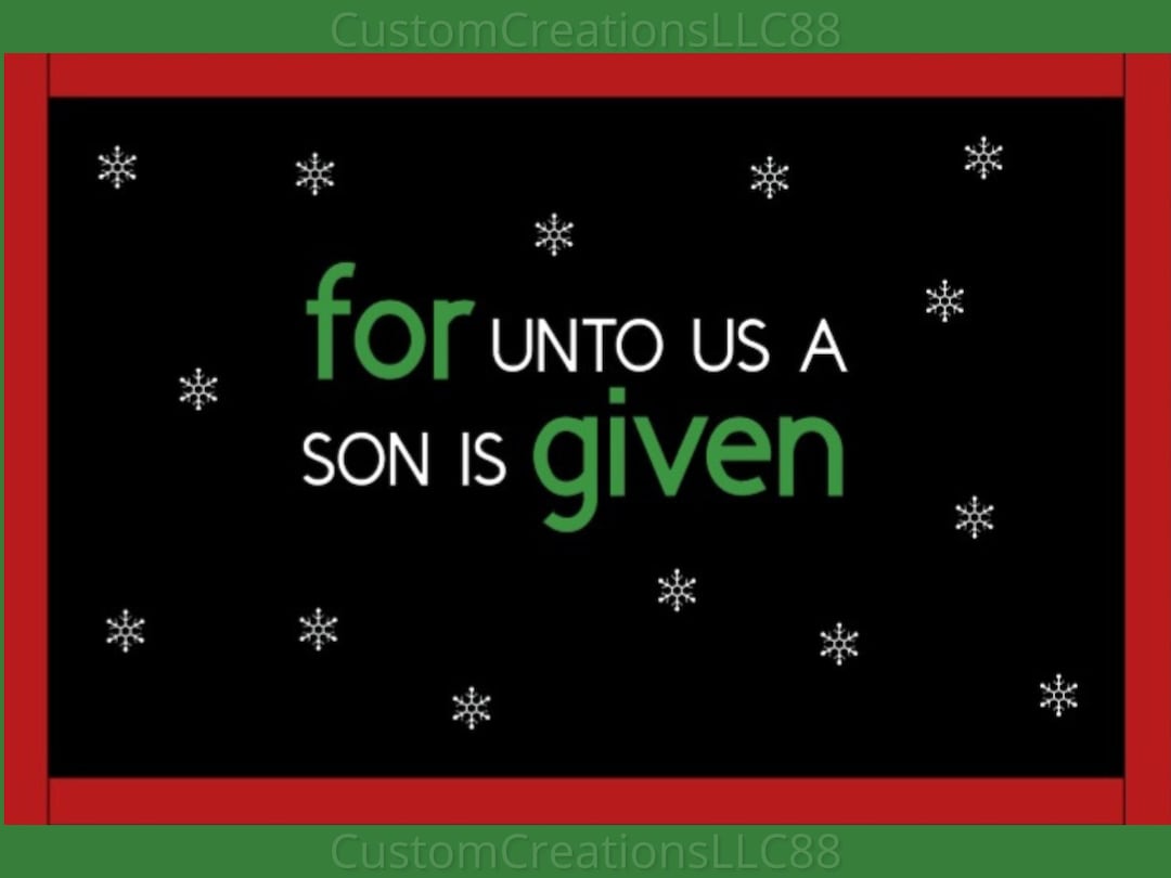 For Unto Us a Son is Given Bulletin Board Kit /forgiven/school Church ...