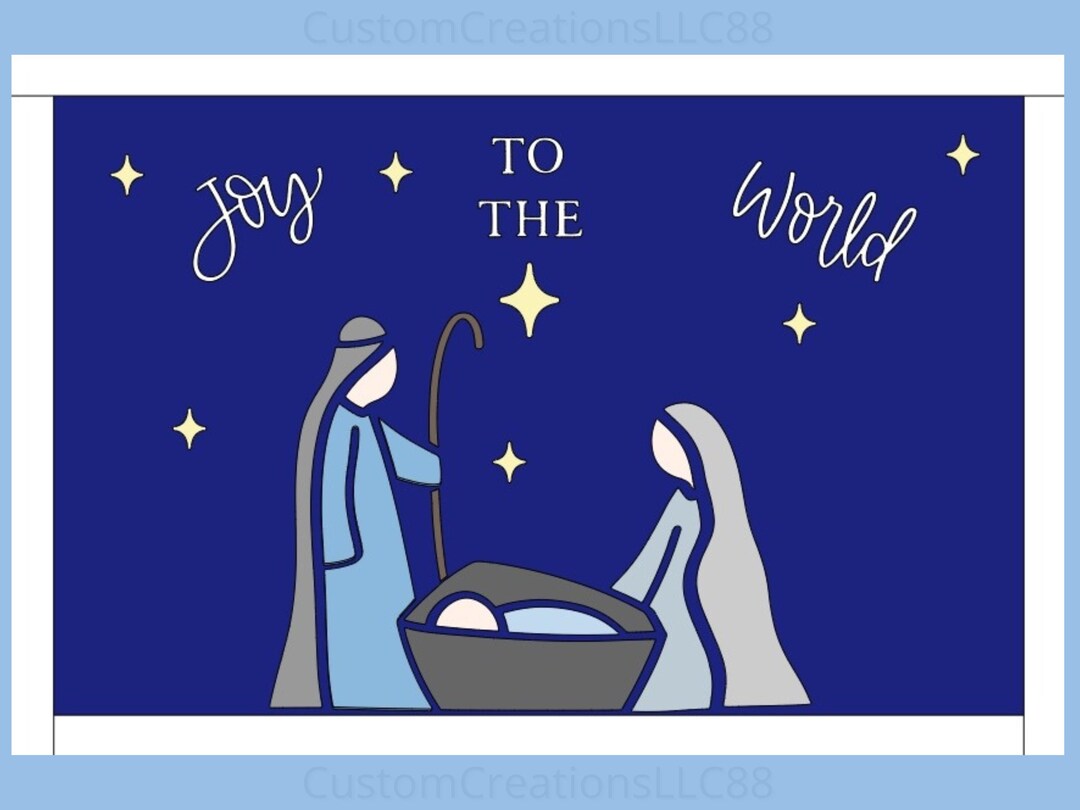 Joy to the World Nativity Bulletin Board Kit /christmas Mosaic Blue ...