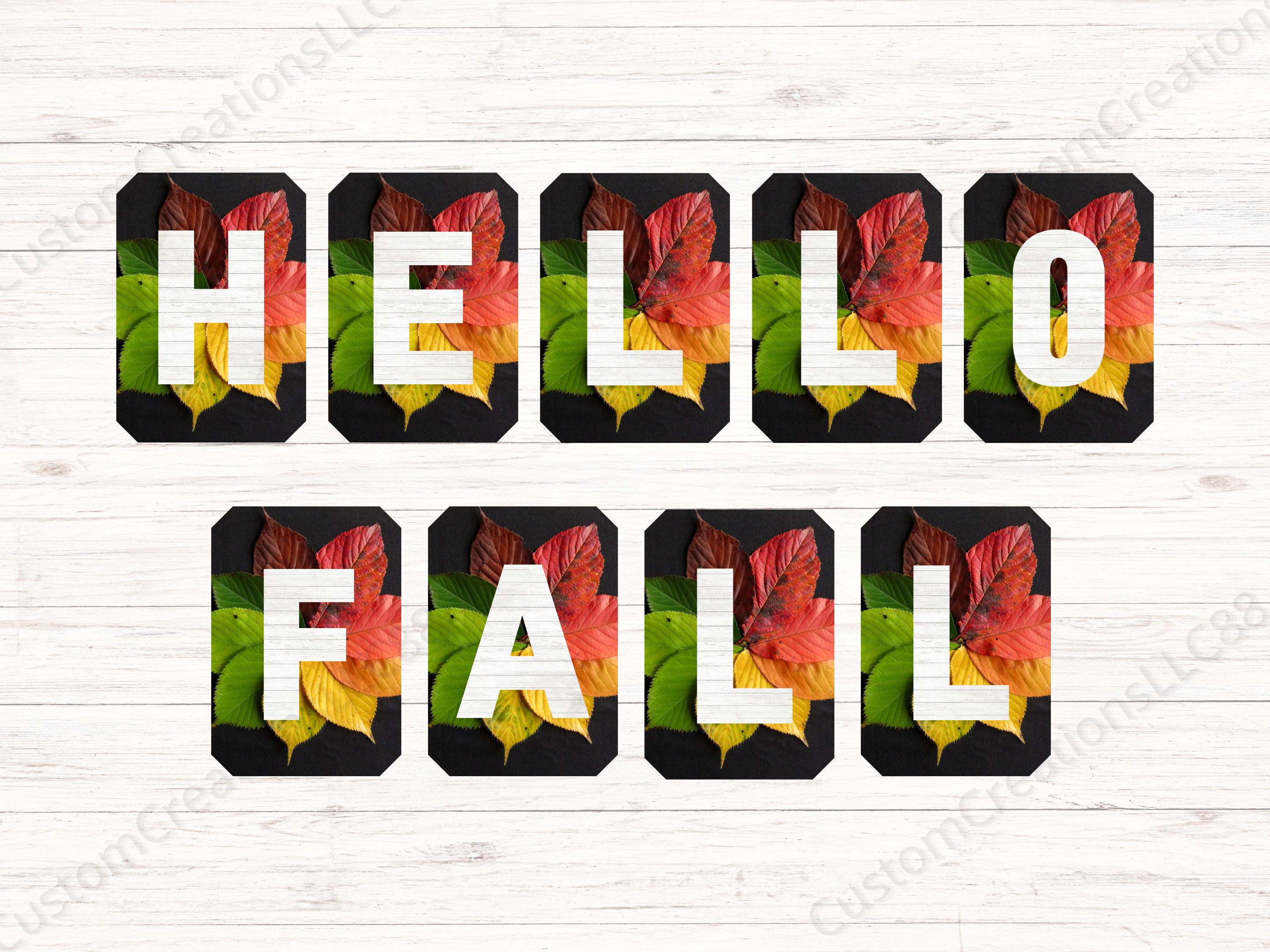 Hello Fall Printable Banner / Seasonal Autumn Leaves / Full Room Door ...