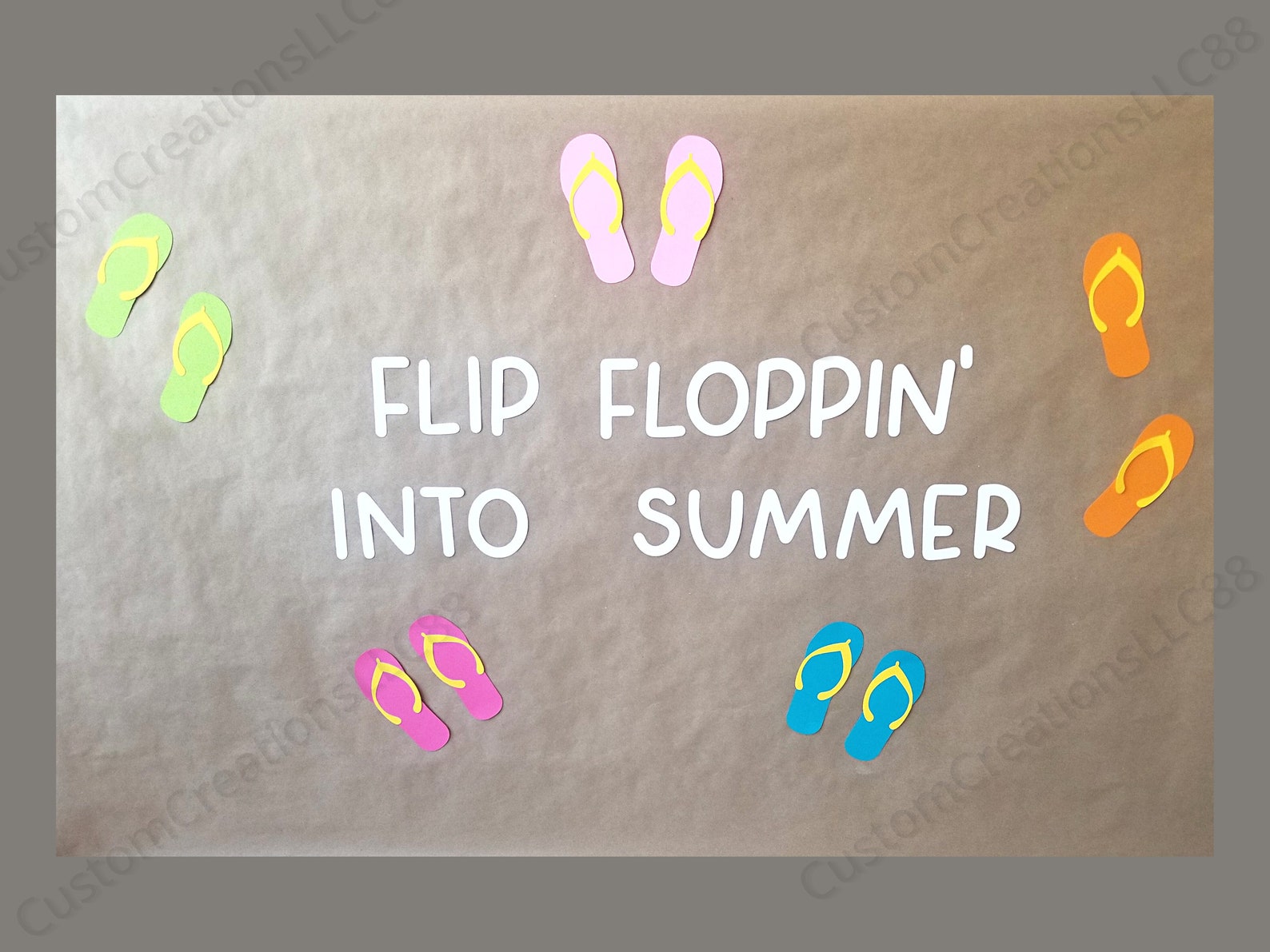 Bright Summer Flip Flop Bulletin Board Kit / VBS/ New School Year/ Flip ...