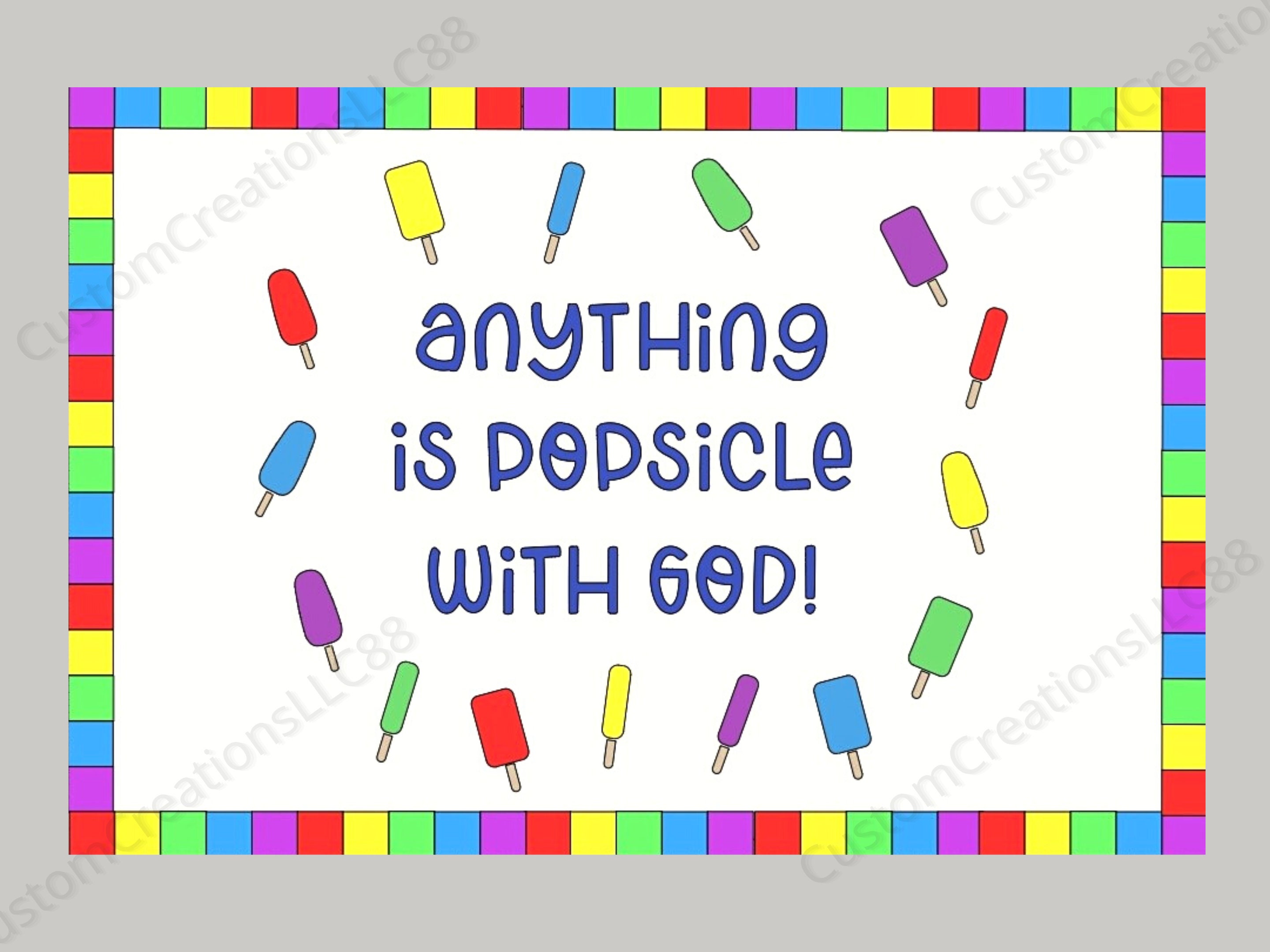 Bright Fun Summer Anything is Popsicle This Bunch Bulletin Board Kit ...