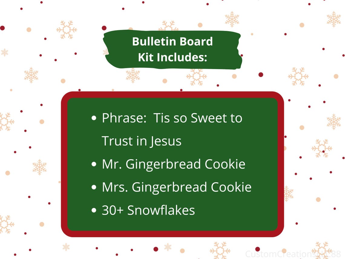 Gingerbread Cookies Bulletin Board Kit/tis so Sweet Trust in Jesus ...