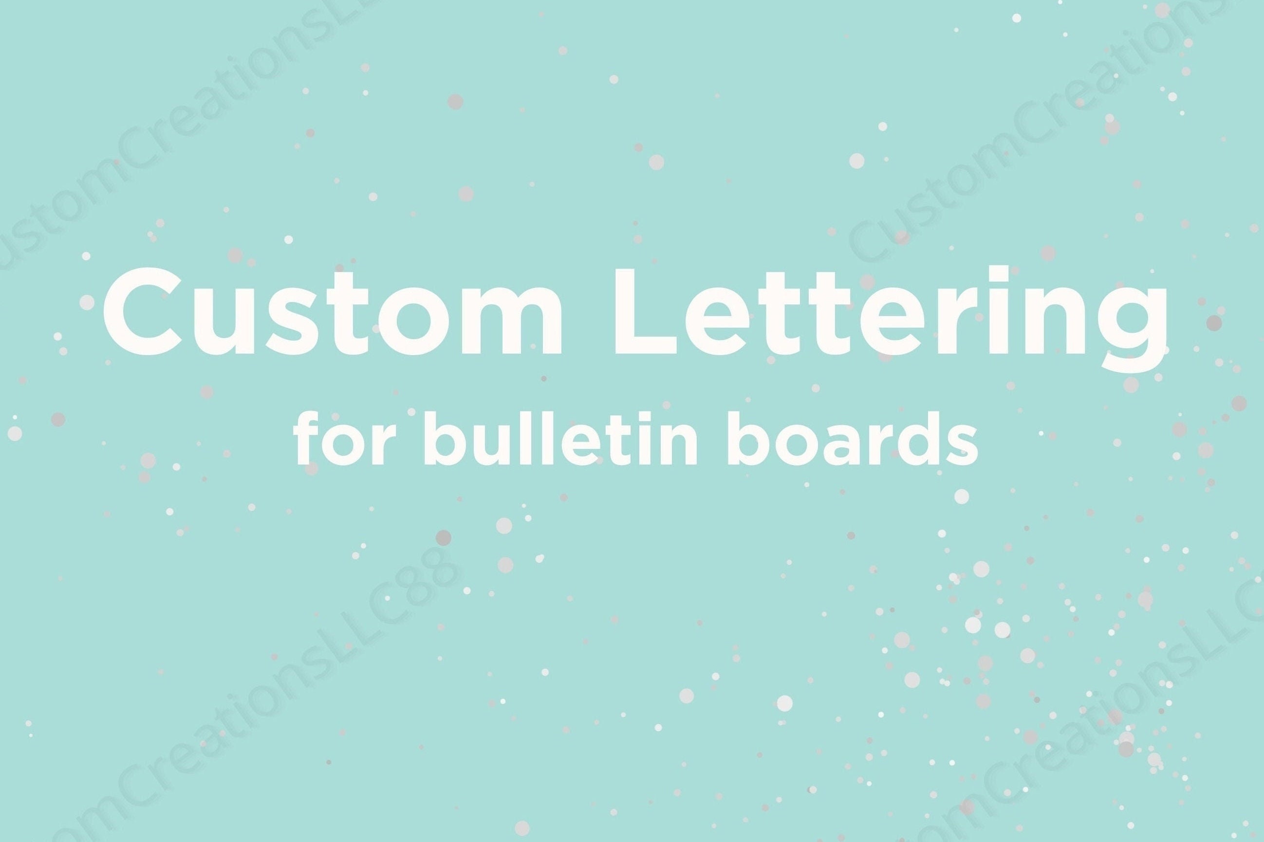 Custom Lettering Bulletin Board Kit / Cardstock Light Pastel Colors ...