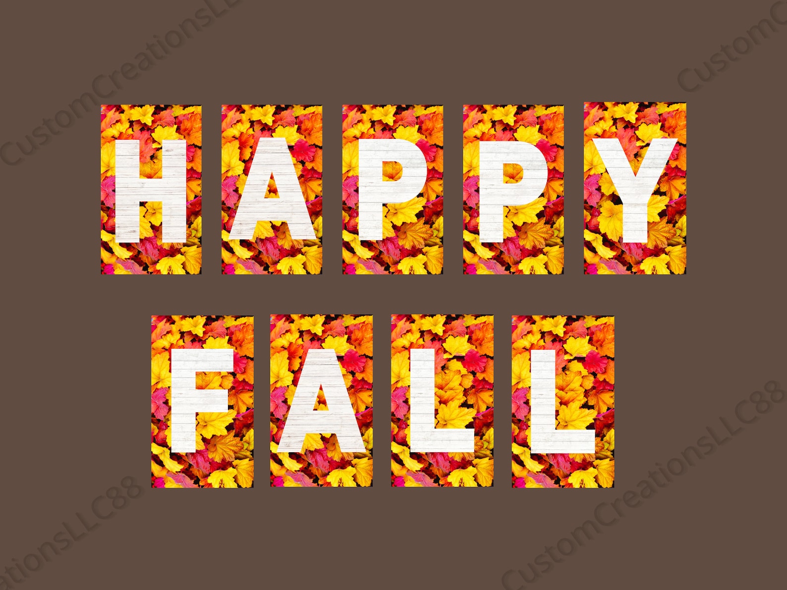 Happy Fall Printable Banner / Seasonal Autumn Leaves / Full Room Door ...