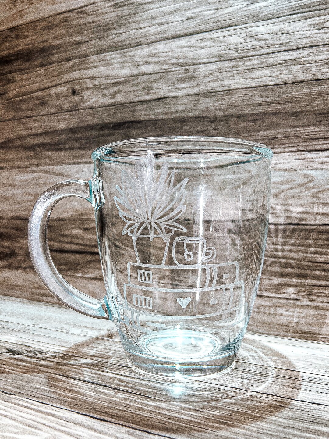 Cozy Corner Mug, Reading Mug, Hot Tea Mug, Coffee Mug, Glass Etched Mug ...