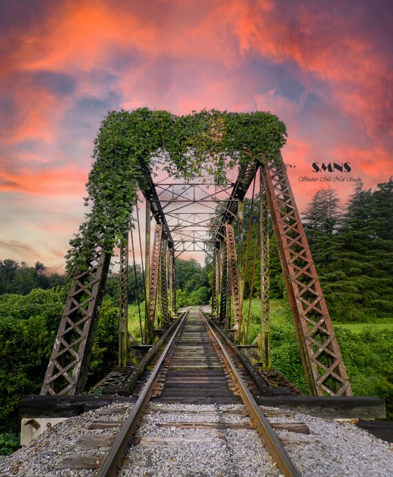 Set of 2 Train Trestle Bridge Digital Backgrounds - Etsy
