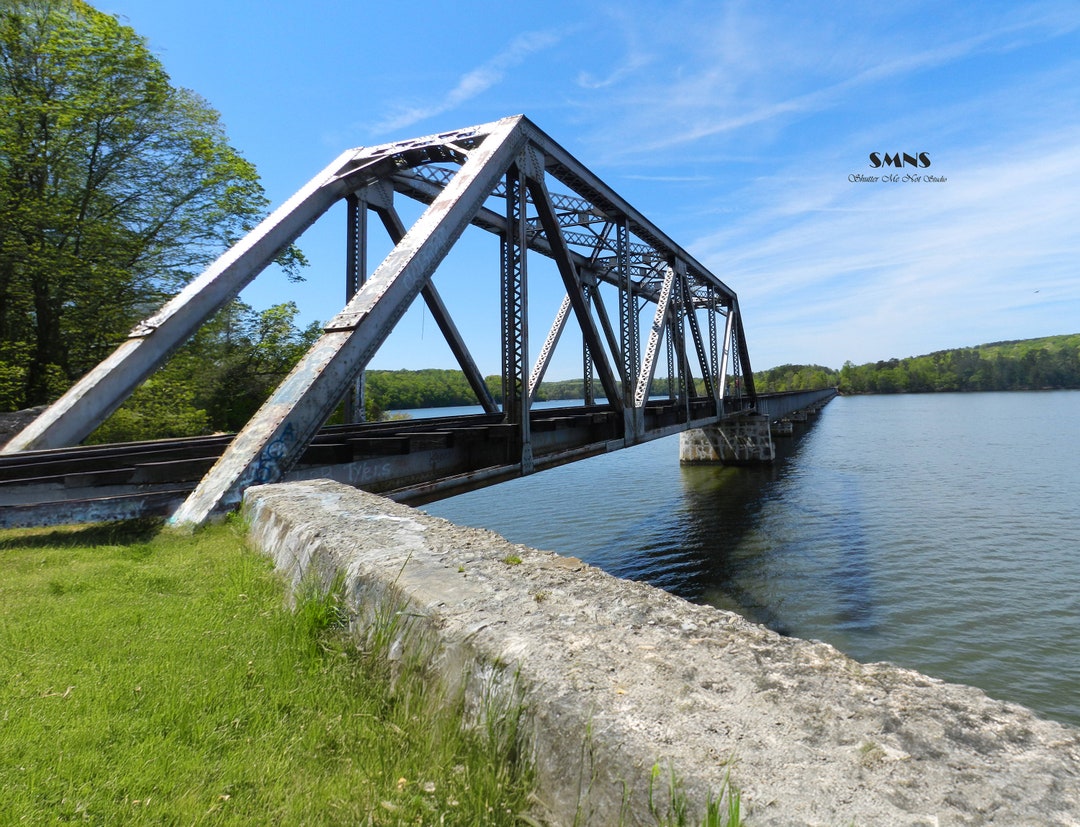 Train Trestle Over Lake Digital Background Digital Print - Etsy