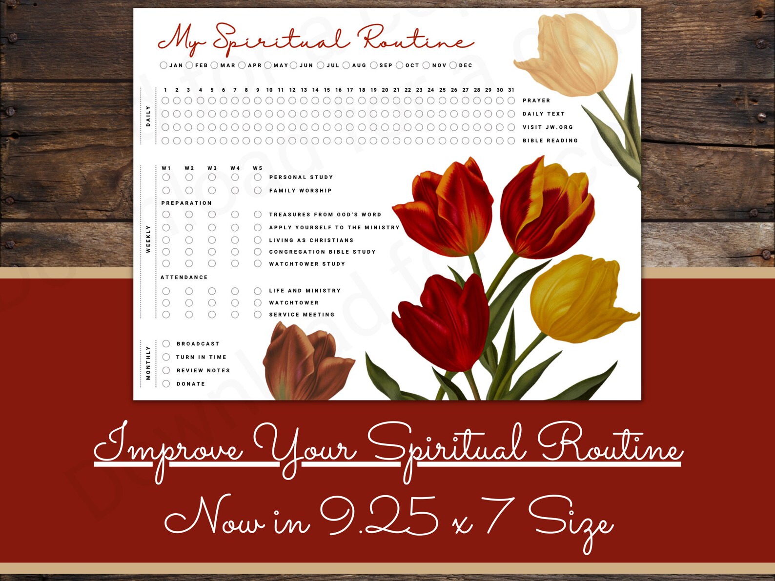 JW Spiritual Routine Activity Tracker Floral Package Designs - Etsy
