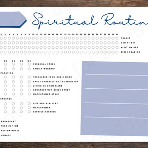 JW Spiritual Routine Activity Tracker | Note Package Designs | Jehovah ...