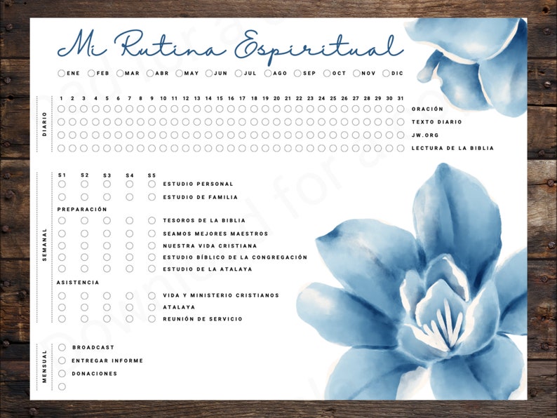Jw Mi Rutina Espiritual Actividades Espirituales Testigos Etsy