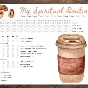JW Spiritual Routine Activity Tracker | Coffee & Jehovah Designs ...