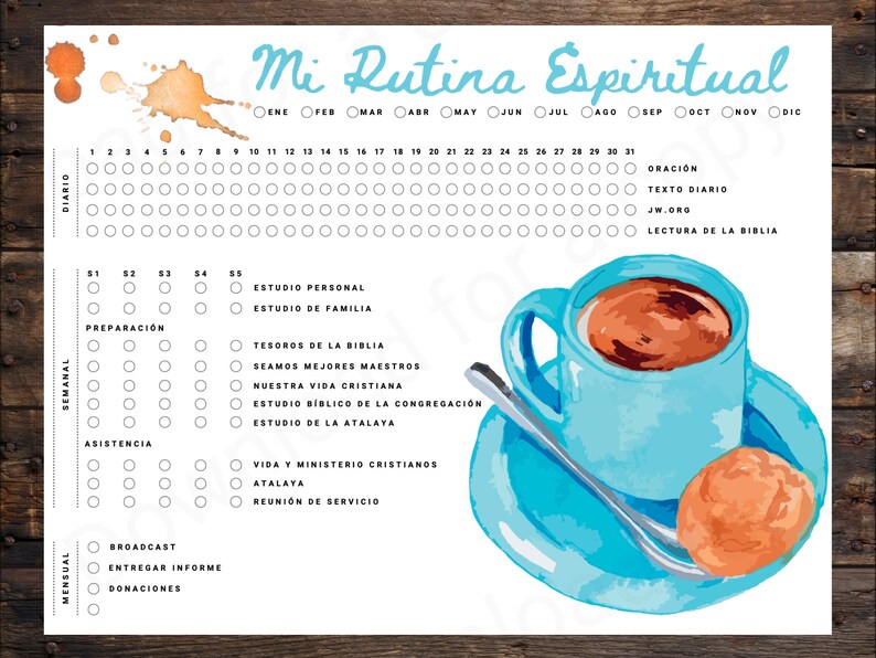 JW Mi Rutina Espiritual Actividades Espirituales Testigos - Etsy