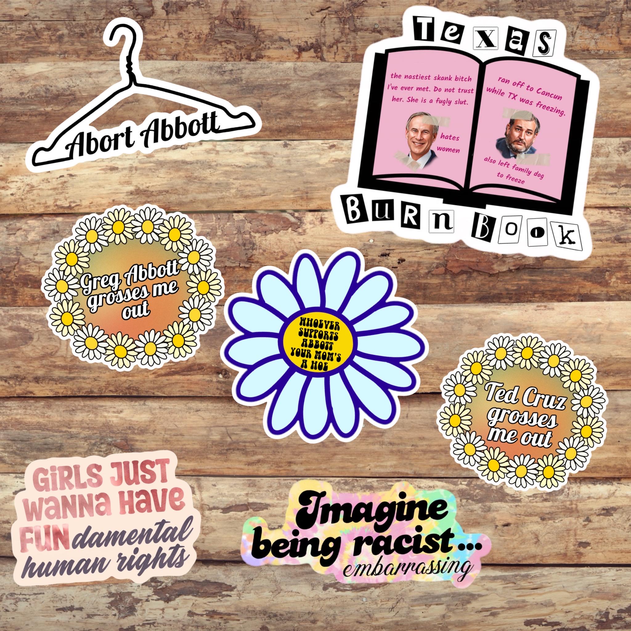 Abort Greg Abbott Sticker - Vinyl Sticker - Political Sticker - Laptop ...