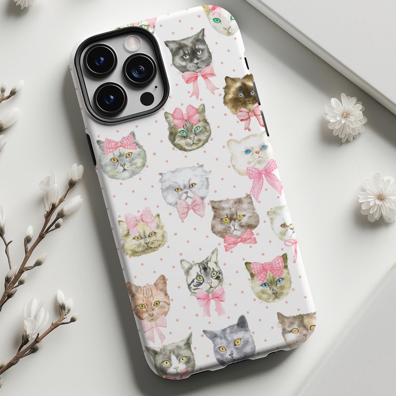 Cute Cat Phone Case - Etsy