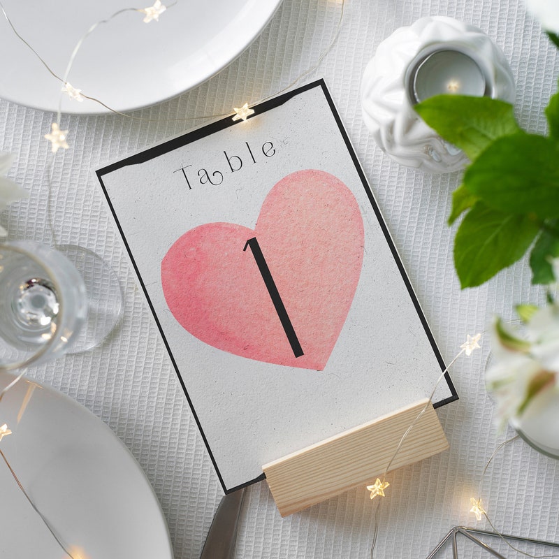 Heart Table Numbers - Etsy