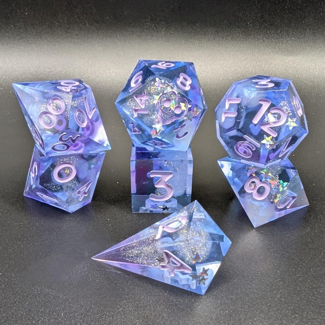Twilight Cleric 7 Piece Dnd Ttrpg Sharp Edge Dice Set - Etsy