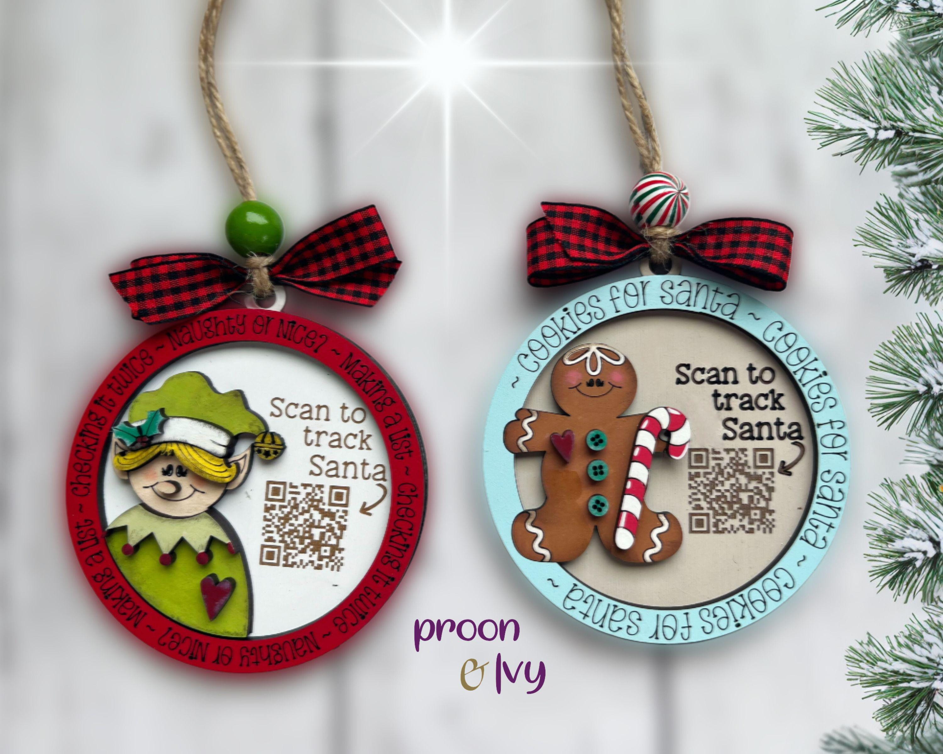 Santa Tracker Ornament, QR Code Santa Tracking, QR Code Ornament ...