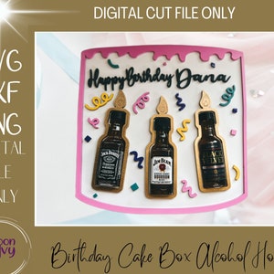 Birthday SVG Laser Cut Files, Alcohol Bottle Gift, Birthday Glowforge ...