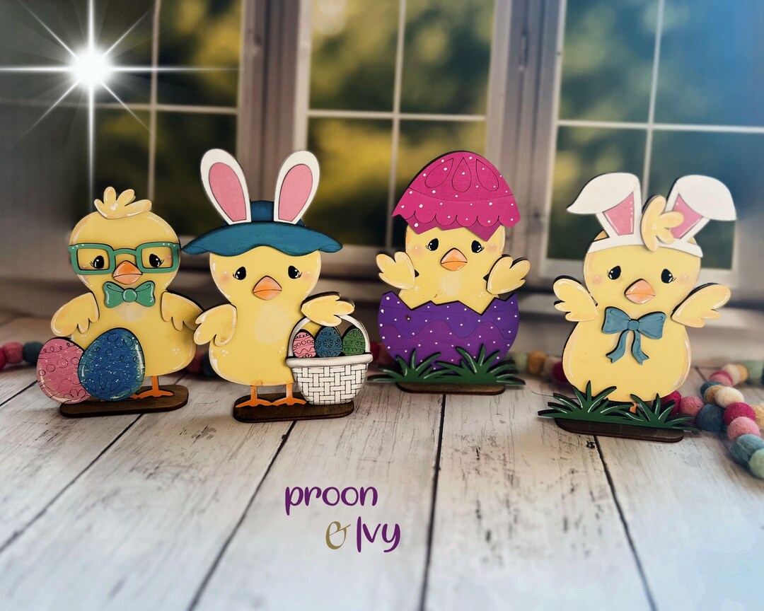 Easter Chicks Standing Shelf Sitters, Spring and Easter Decor, Spring ...