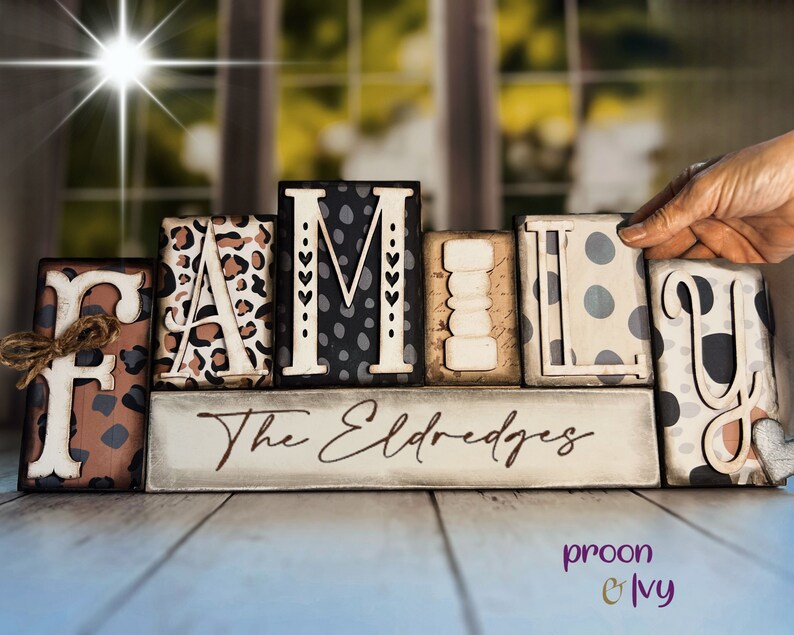 Family Blocks, Wooden Block Signs, Mantle Decor Modern - Etsy