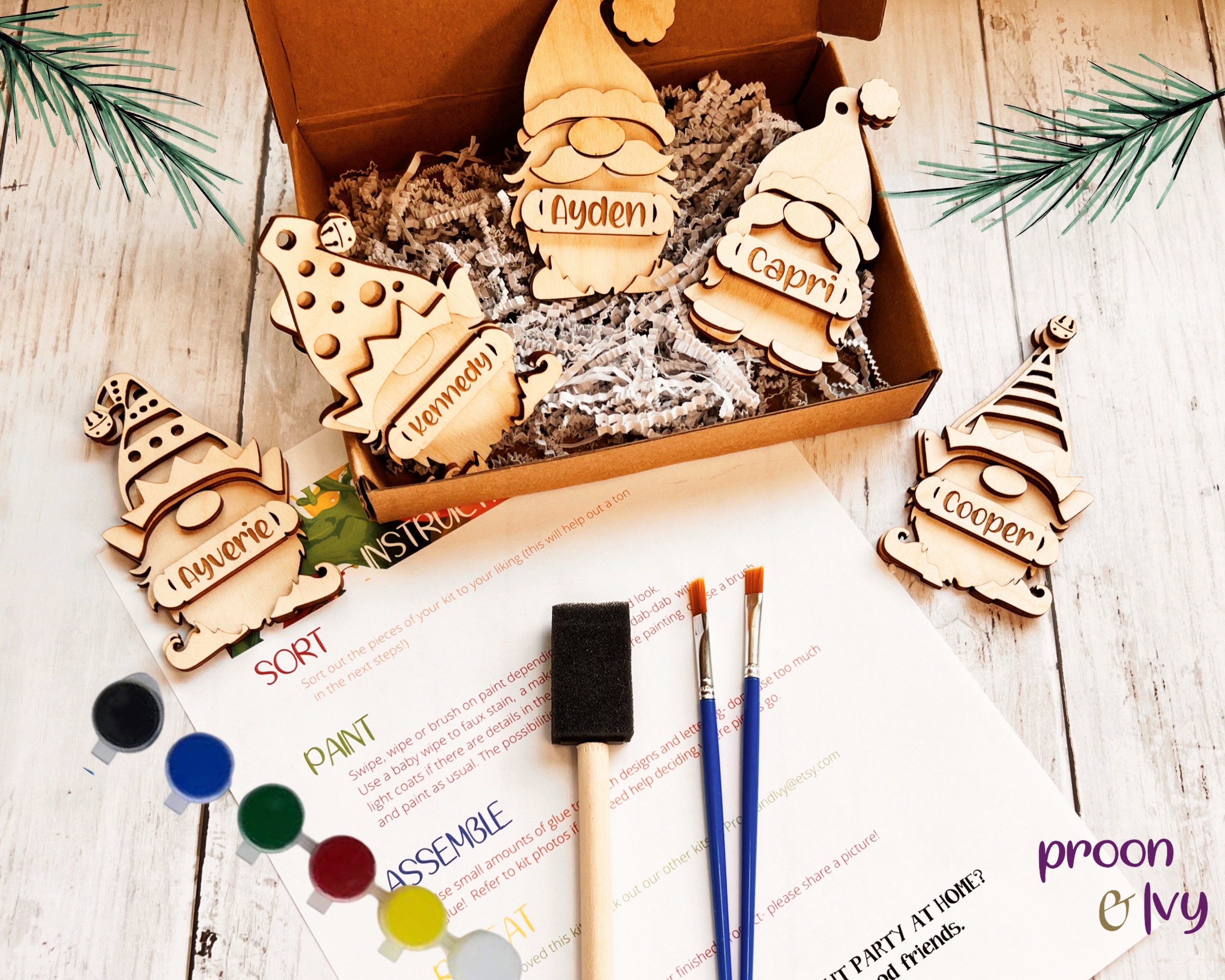 Christmas Paint Kit Diy Christmas Ornament Kit Christmas - Etsy