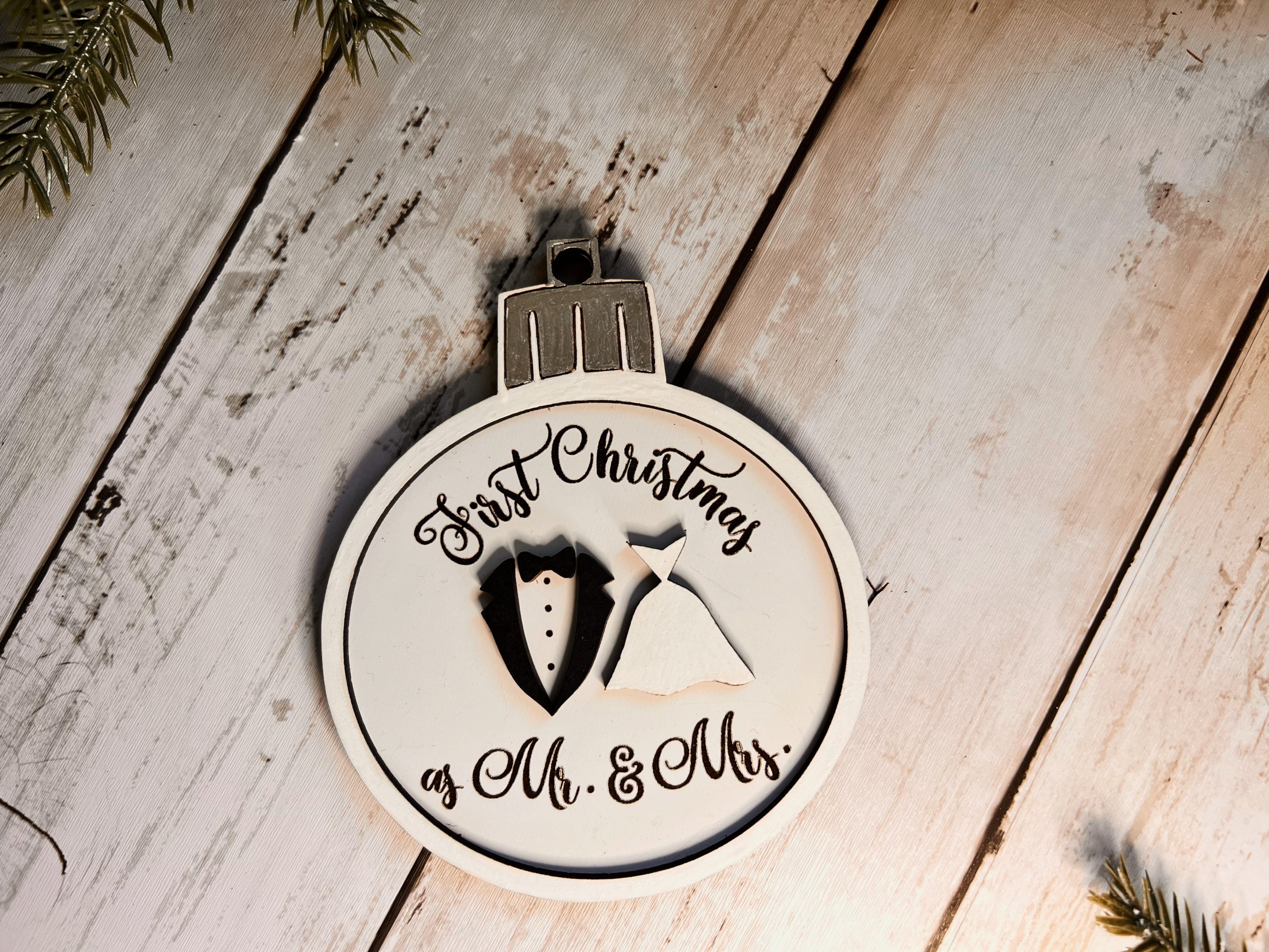 Our First Christmas SVG, Mr and Mrs SVG, Married Ornament SVG, Mr and ...