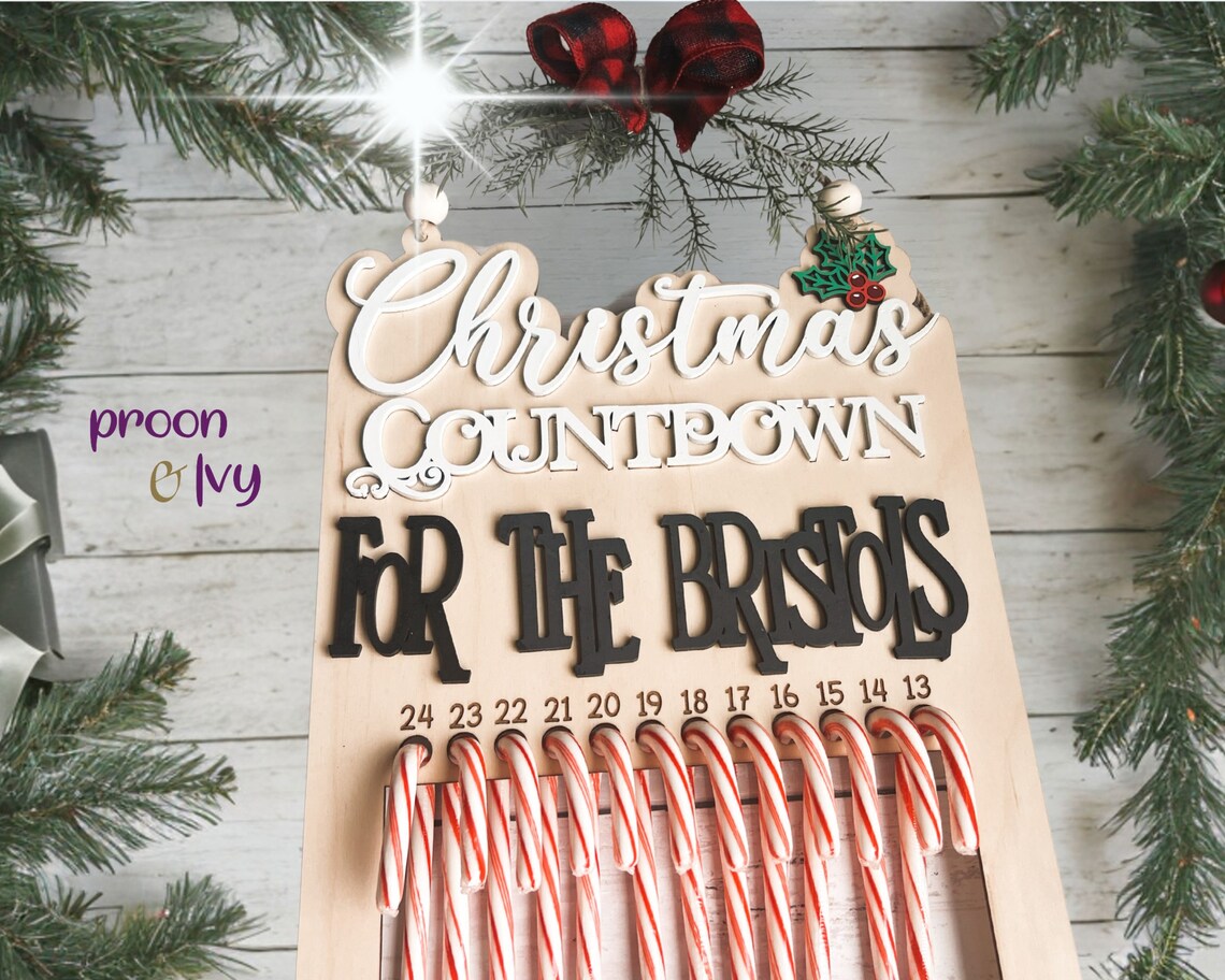 Candy Cane Advent Calendar, Christmas Countdown, Candy Cane Countdown ...