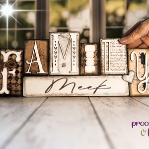 Family Blocks, Wooden Block Signs, Mantle Decor Modern - Etsy