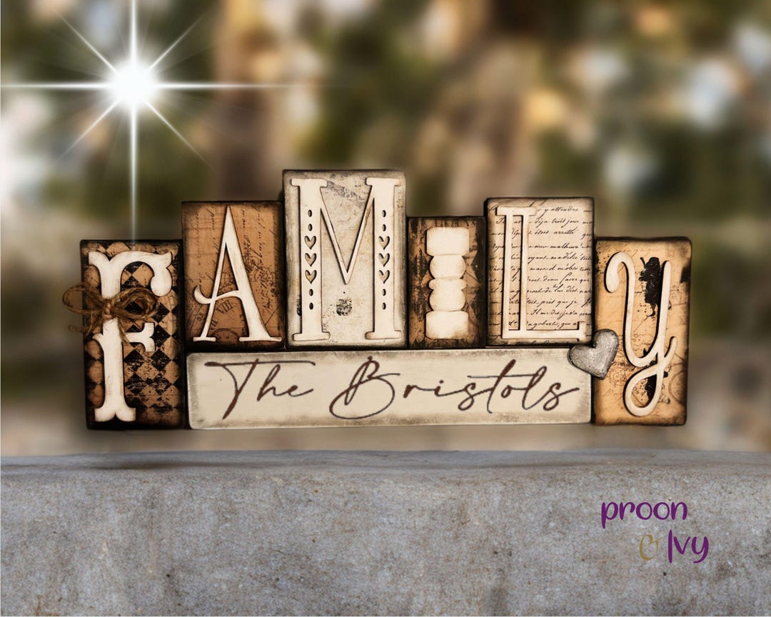 Family Blocks, Wooden Block Signs, Mantle Decor Modern - Etsy