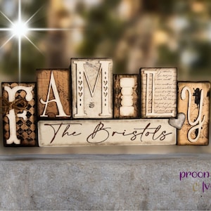 Family Blocks, Wooden Block Signs, Mantle Decor Modern - Etsy