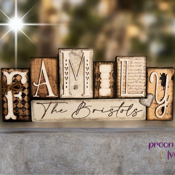 Family Block Letters - Etsy