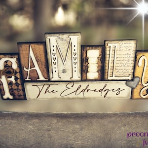 Family Blocks, Wooden Block Signs, Mantle Decor Modern - Etsy