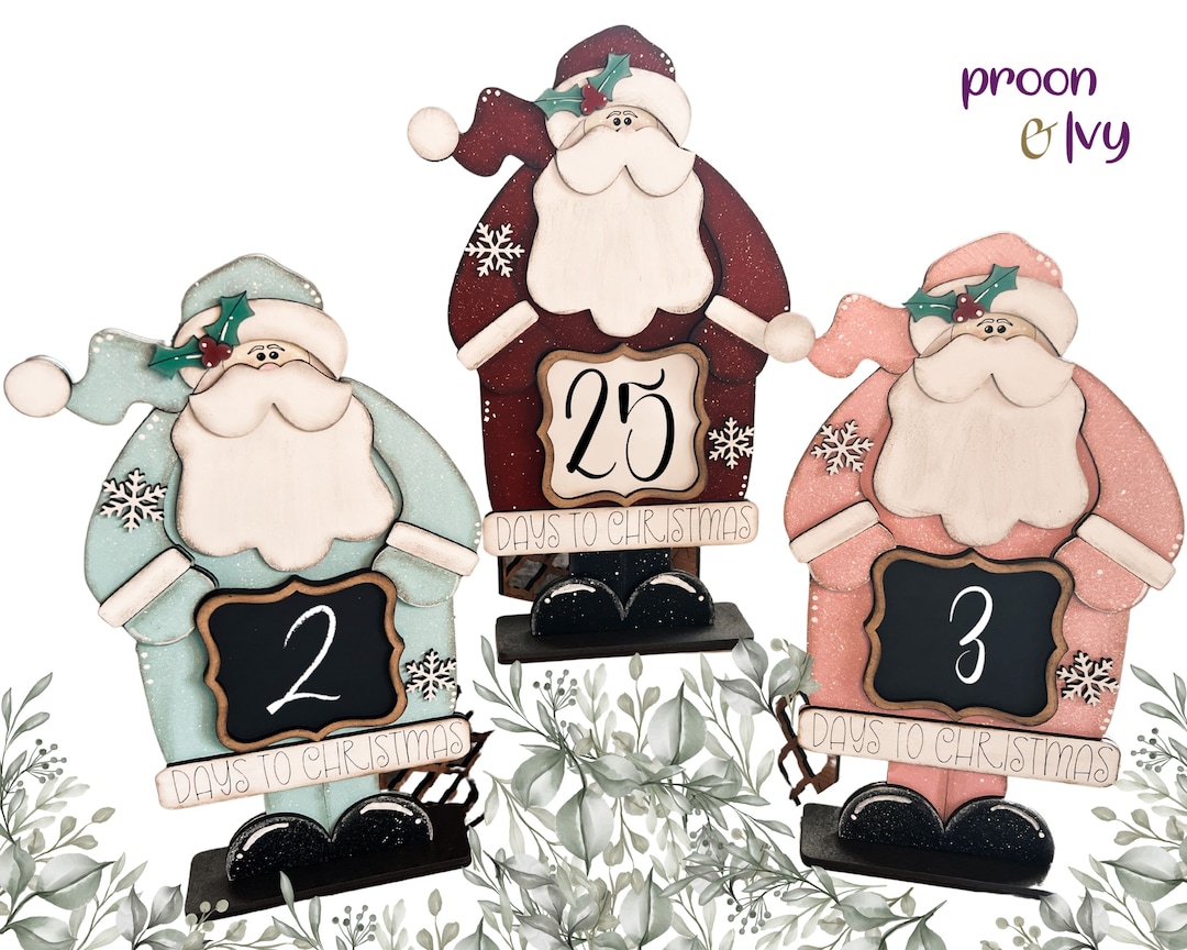 Christmas Countdown Calendar, Christmas Advent Decorations, Santa is ...