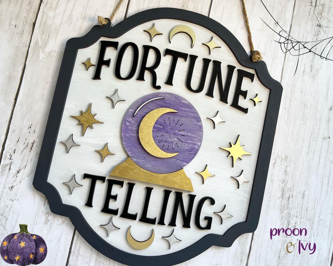Hanging Halloween Sign, Fortune Telling, Halloween Plaque, Psychic ...