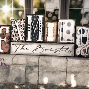 Family Blocks, Wooden Block Signs, Mantle Decor Modern - Etsy