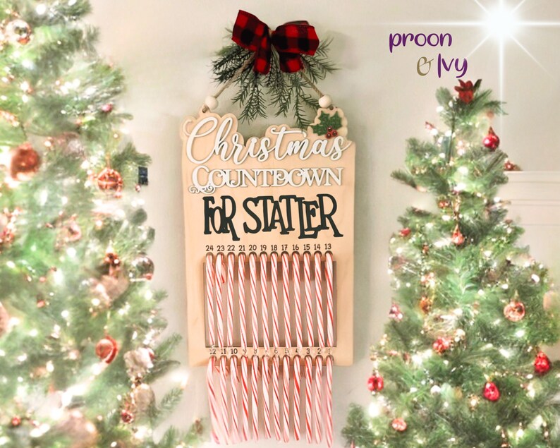 Candy Cane Advent Calendar, Christmas Countdown, Candy Cane Countdown ...