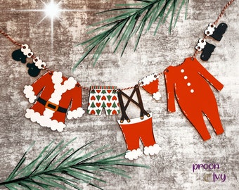 Santa Clothesline Garland - Etsy
