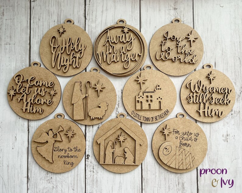 Nativity Christmas Ornament Set, DYI, Wood Blanks - Etsy