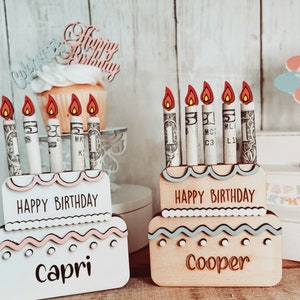 Custom Money Holder, Wooden Birthday Cake, Cash Gift Holder - Etsy