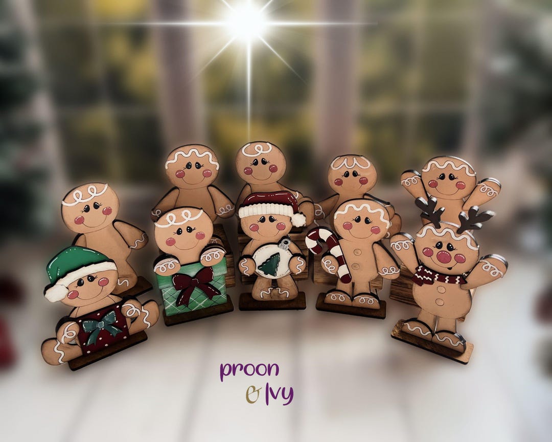 Gingerbread Men Shelf Sitters: Farmhouse Christmas Tiered Tray Decor - Etsy