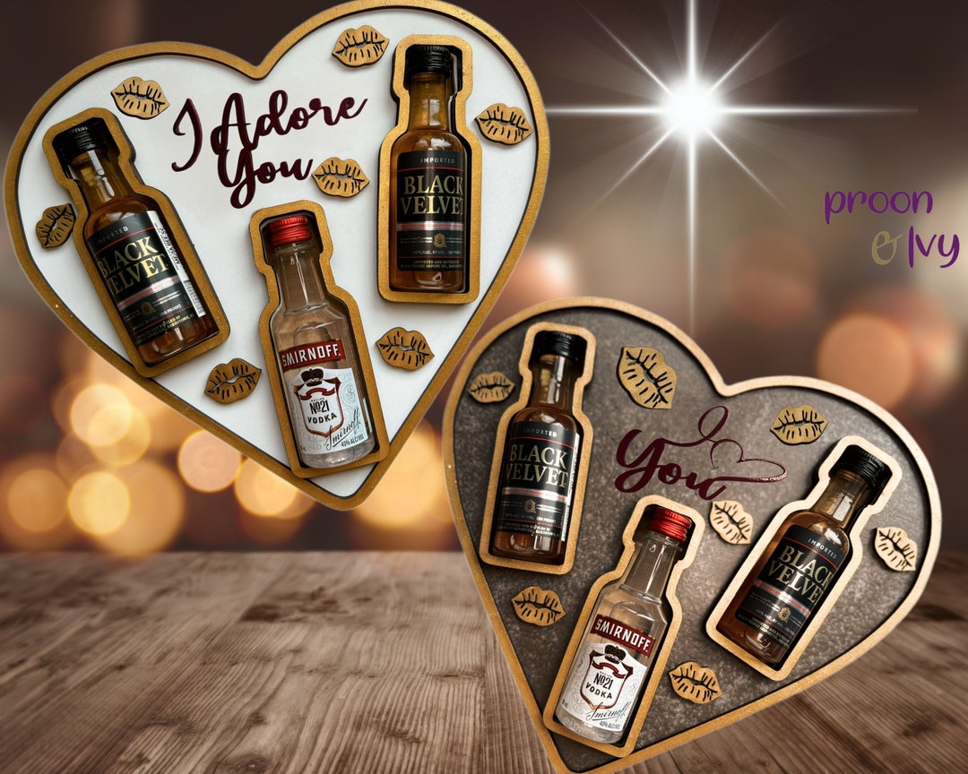 Alcohol Bottle Gift, Liquor Gifts for Men, I Heart You Box - Etsy