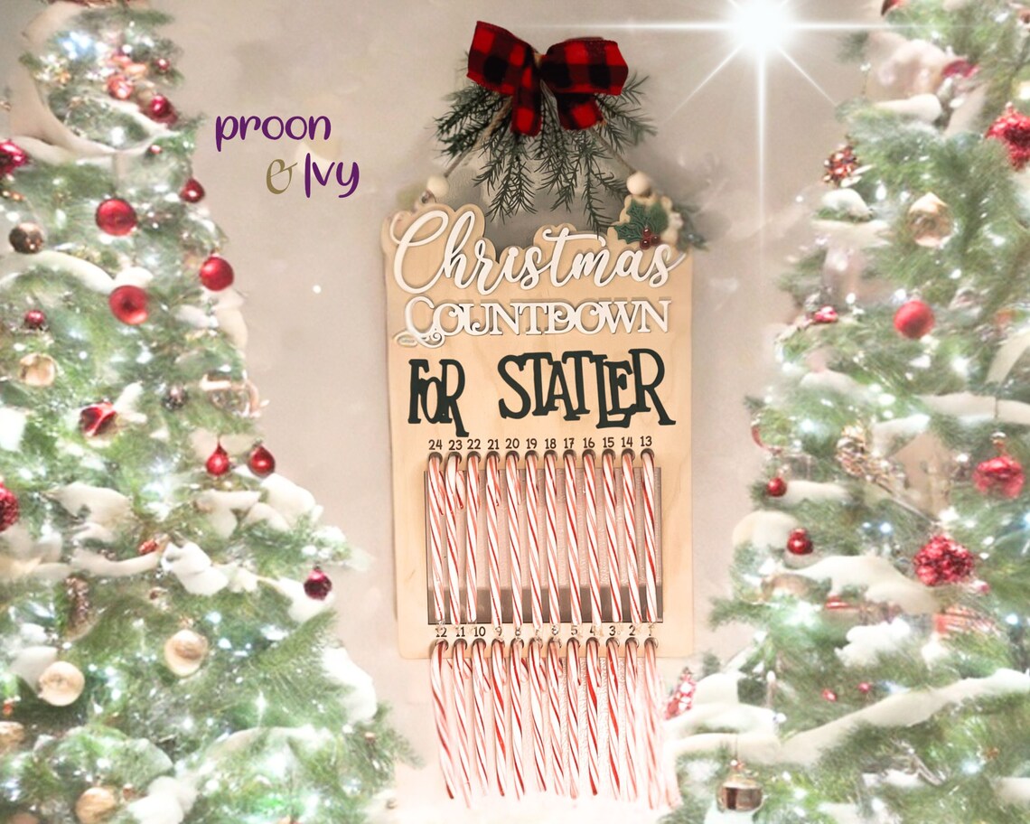 Candy Cane Advent Calendar, Christmas Countdown, Candy Cane Countdown ...