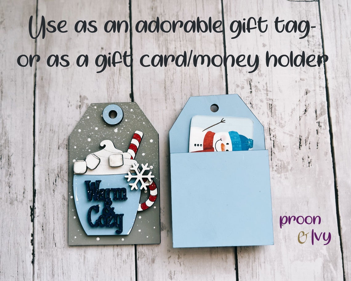 Wooden Christmas Gift Tags, Christmas Money Holder Gifts, Christmas ...
