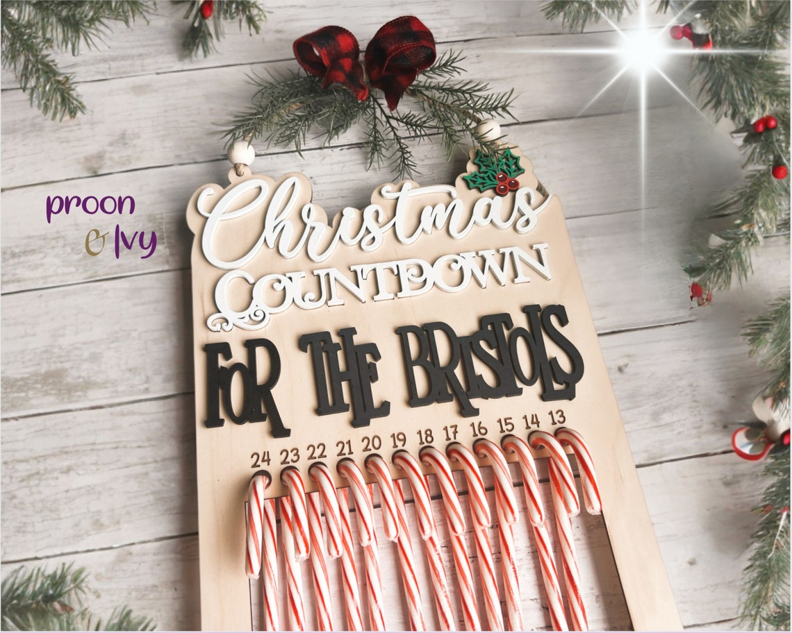 Candy Cane Advent Calendar, Christmas Countdown, Candy Cane Countdown ...