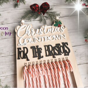 Candy Cane Advent Calendar, Christmas Countdown, Candy Cane Countdown ...