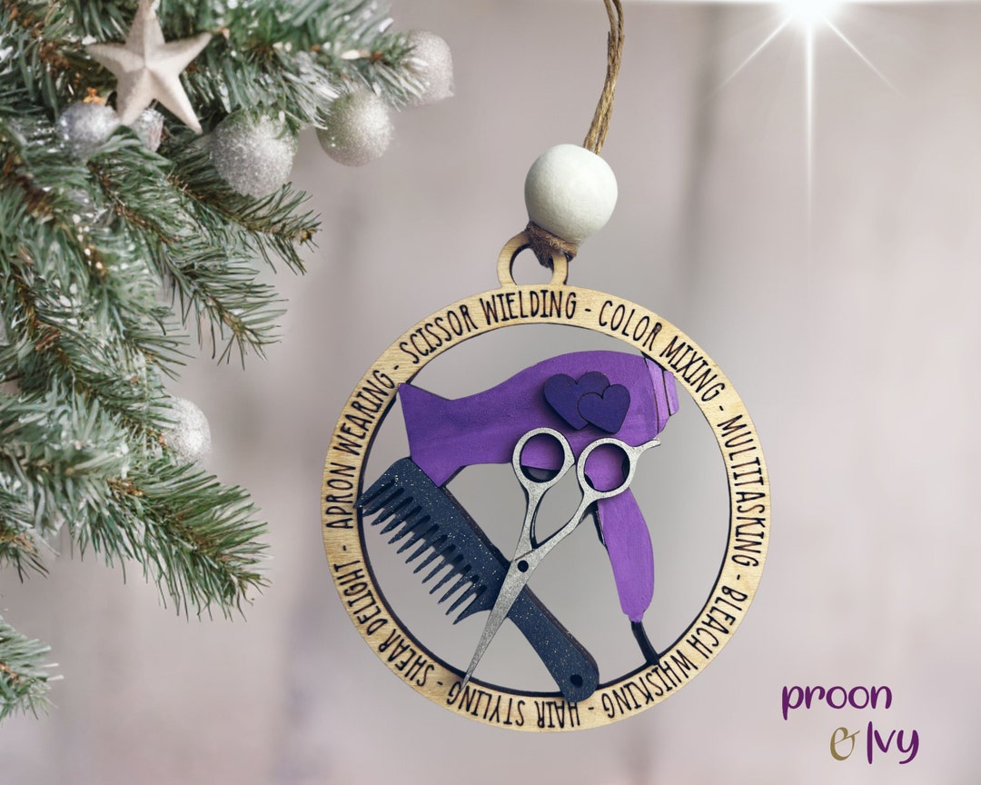 Hairdresser Christmas Ornament, Hair Stylist Gift, Salon Scissors ...